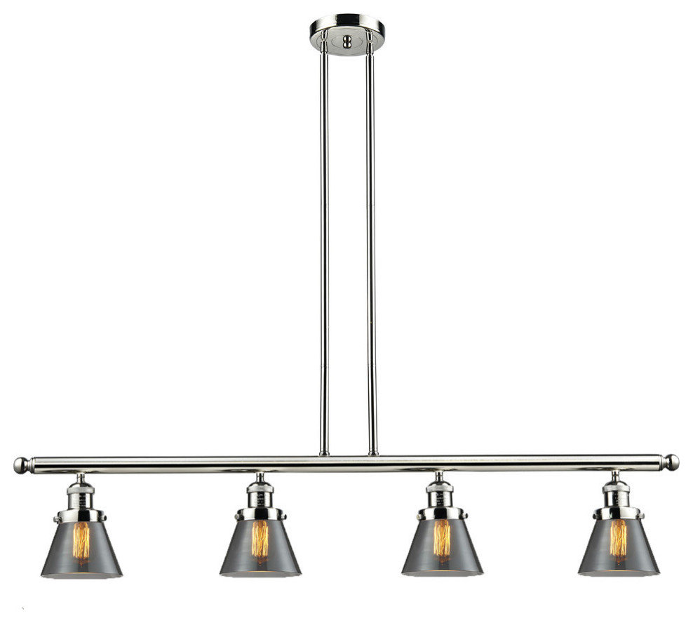 Innovations Small Cone 4-Light Island Light, Polished Nickel ...