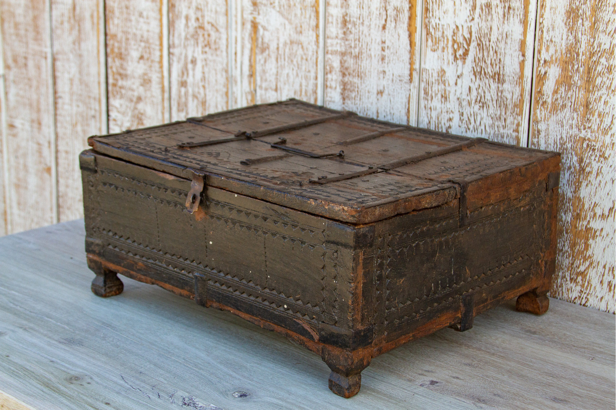 Sarasvati Antique Swat Valley Box - Rustic - Decorative Boxes - by De ...