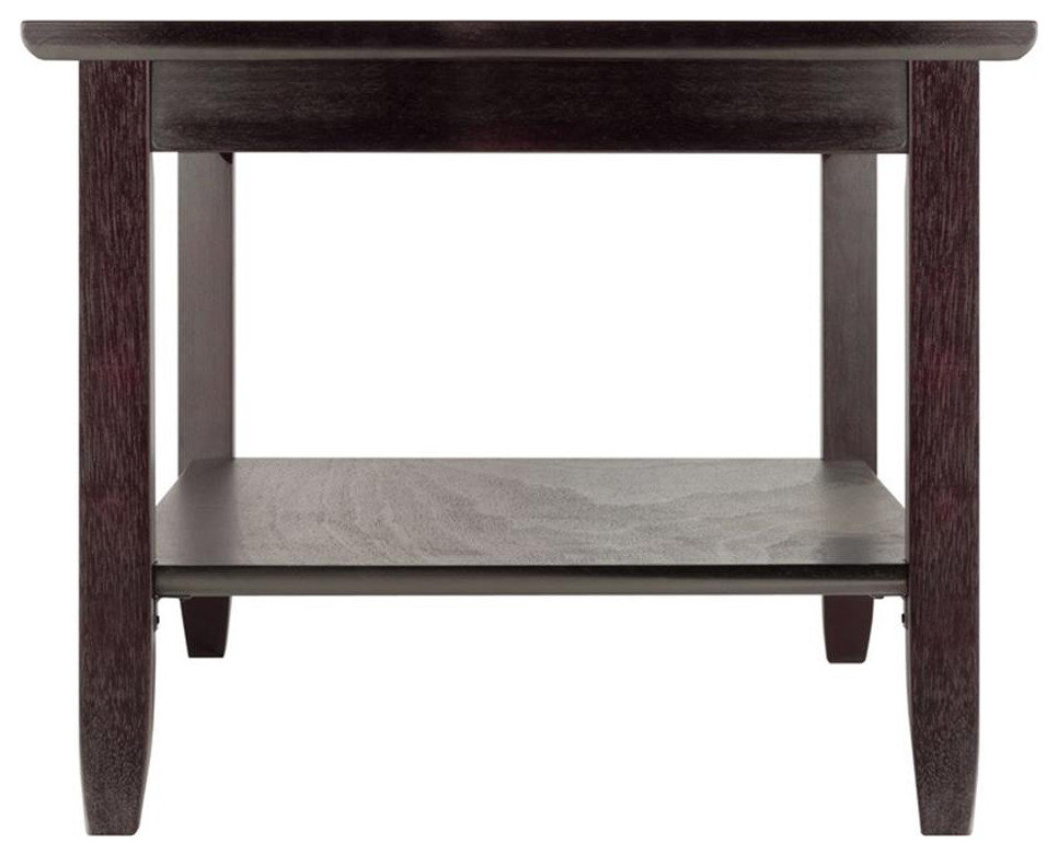 Pemberly Row Rectangular Transitional Solid Wood Coffee Table in Dark ...