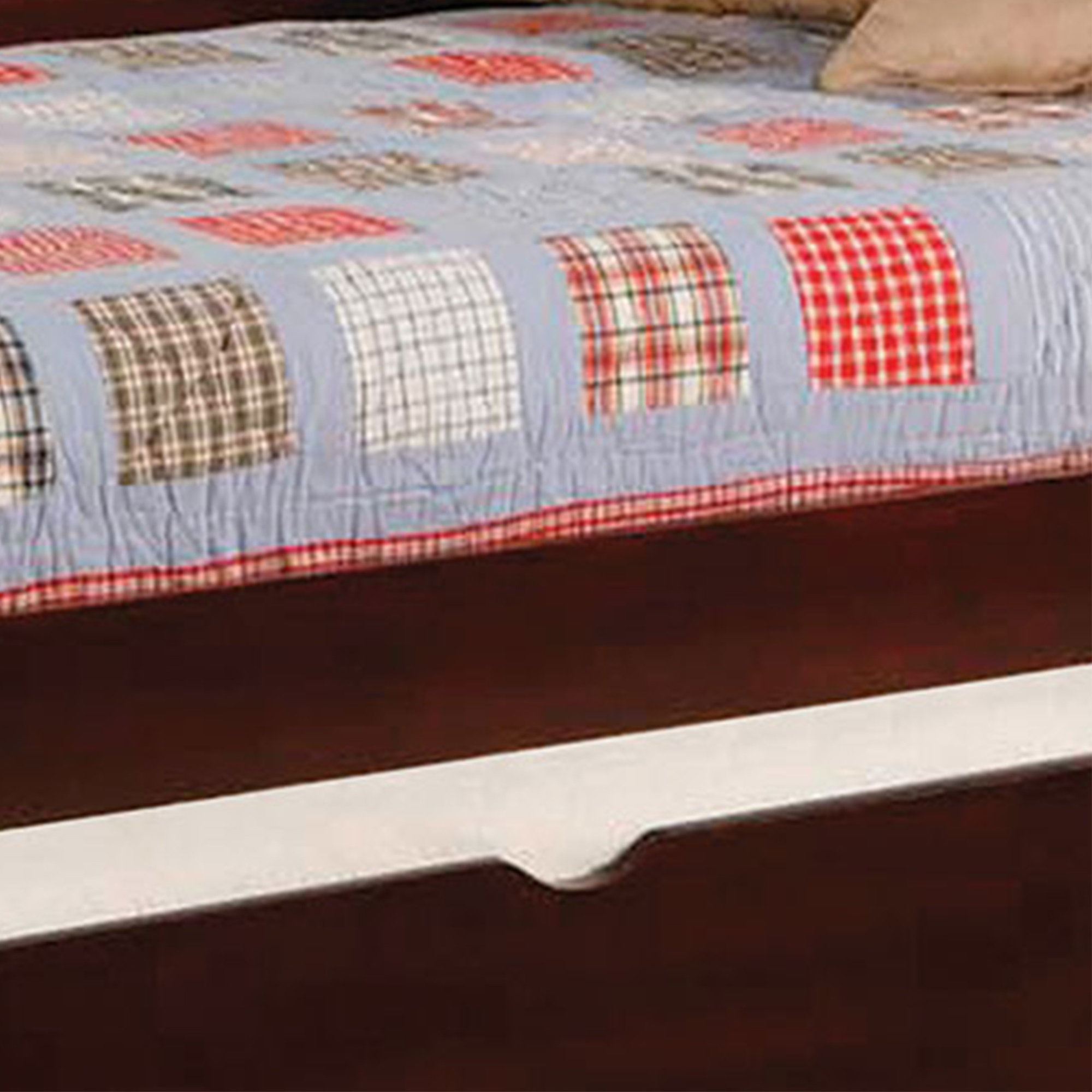 Transitional Wooden Trundle Bed With Bottom Pull Out Bedding, Brown ...