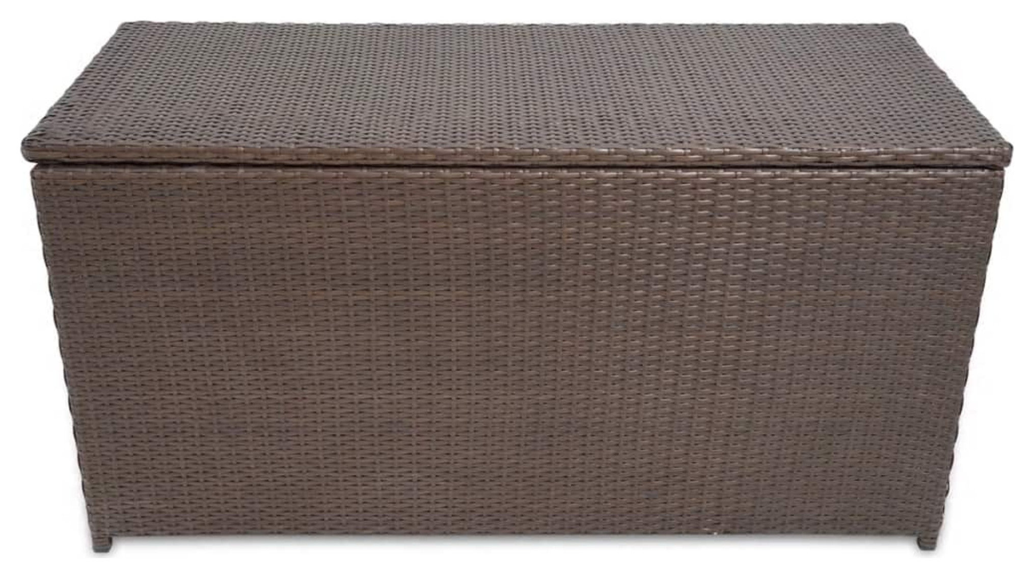 vidaXL Garden Storage Box Brown 47.2"x19.7"x23.6" Poly Rattan ...