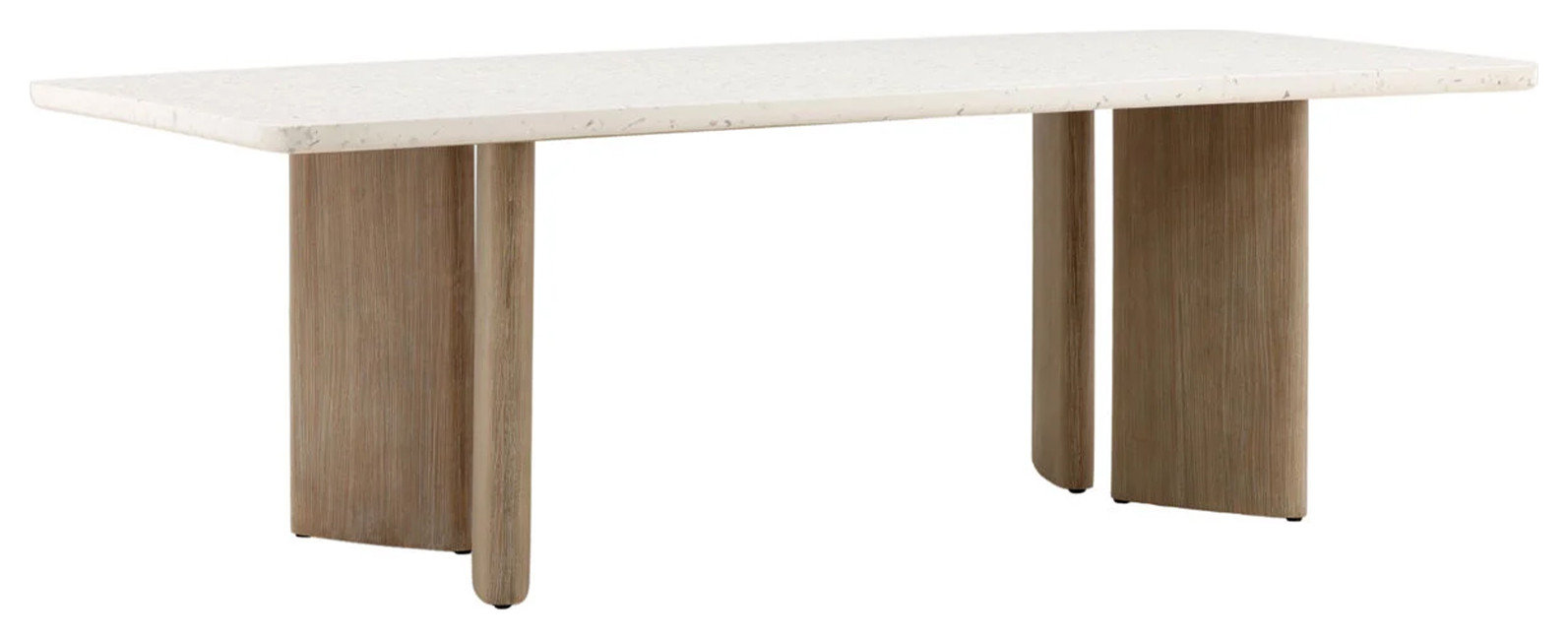 Modern White Terrazzo Outdoor Dining Table - Transitional - Dining ...