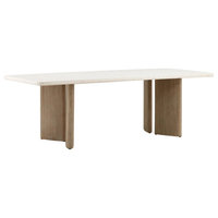 Modern White Terrazzo Outdoor Dining Table - Transitional - Dining ...