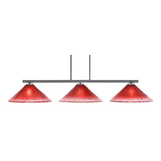 Atlas 3 Light Bar In Graphite Finish With 16" Raspberry Crystal Glass ...