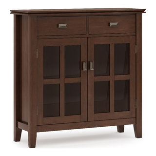 Simpli Home Artisan 36"W Solid Wood Entryway Storage Cabinet in Russet ...