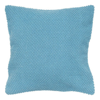 Blue Nubby Textured Modern Throw Pillow - Contemporary - Decorative ...