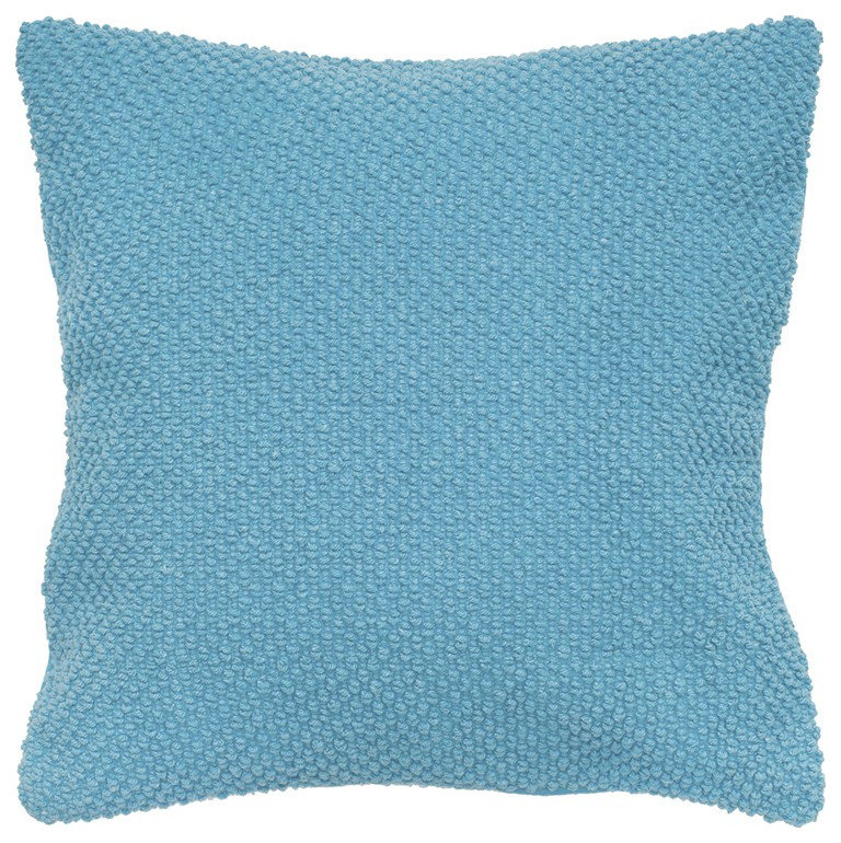 Blue Nubby Textured Modern Throw Pillow - Contemporary - Decorative ...