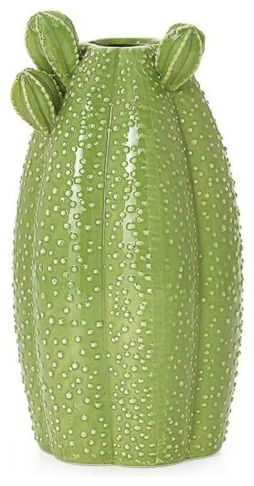 Torre and Tagus Globe Cactus Ceramic Vase, Green, 11" - Southwestern ...