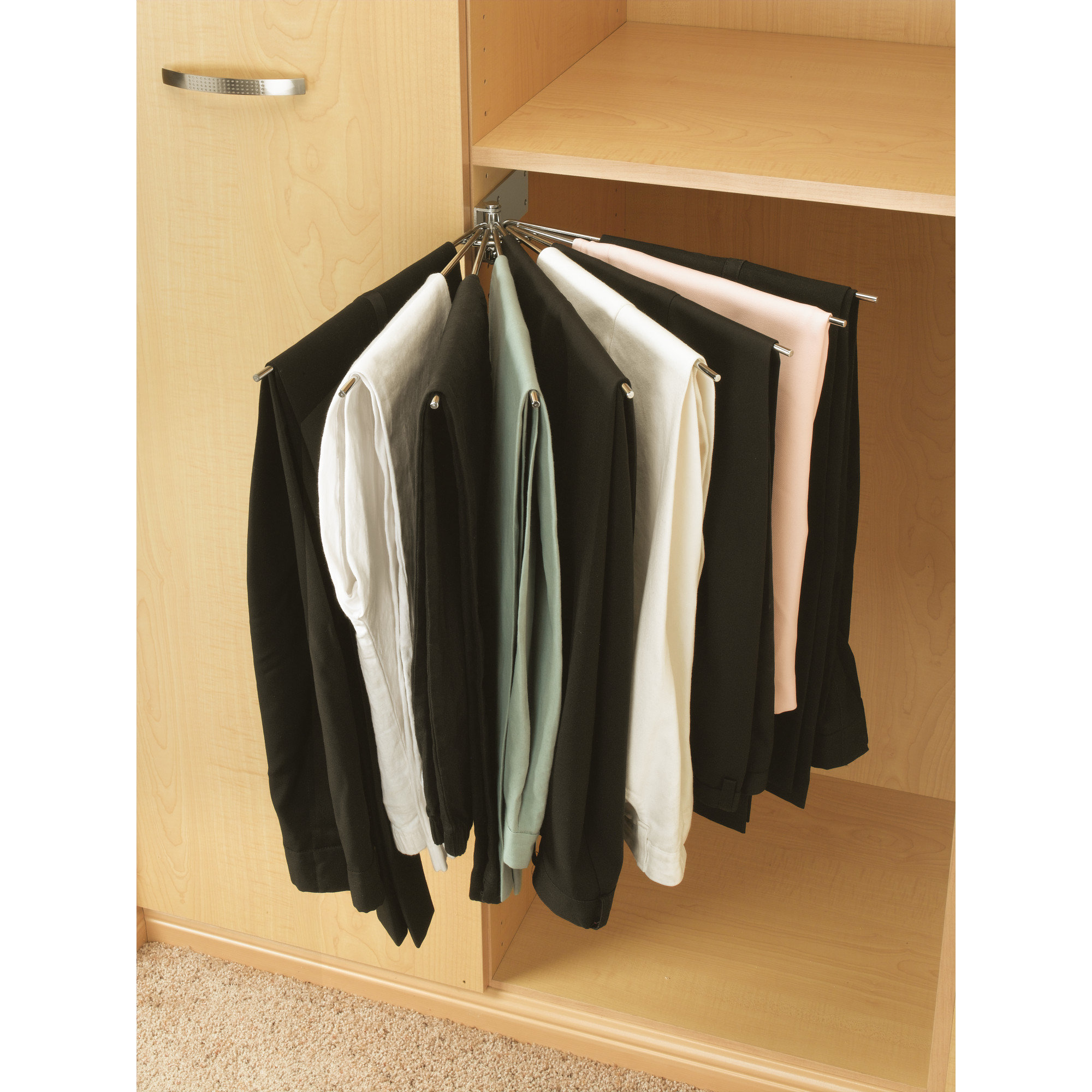 Swing Out Fan Pants Rack for Custom Closet Systems, 16.13"Wx16.13"Dx2 ...
