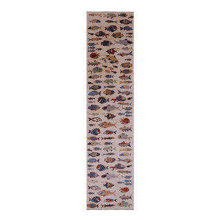 2' 8" X 11' 8" Handmade Gabbeh Fish Design Wool Runner Rug - Q20584, 2 ...