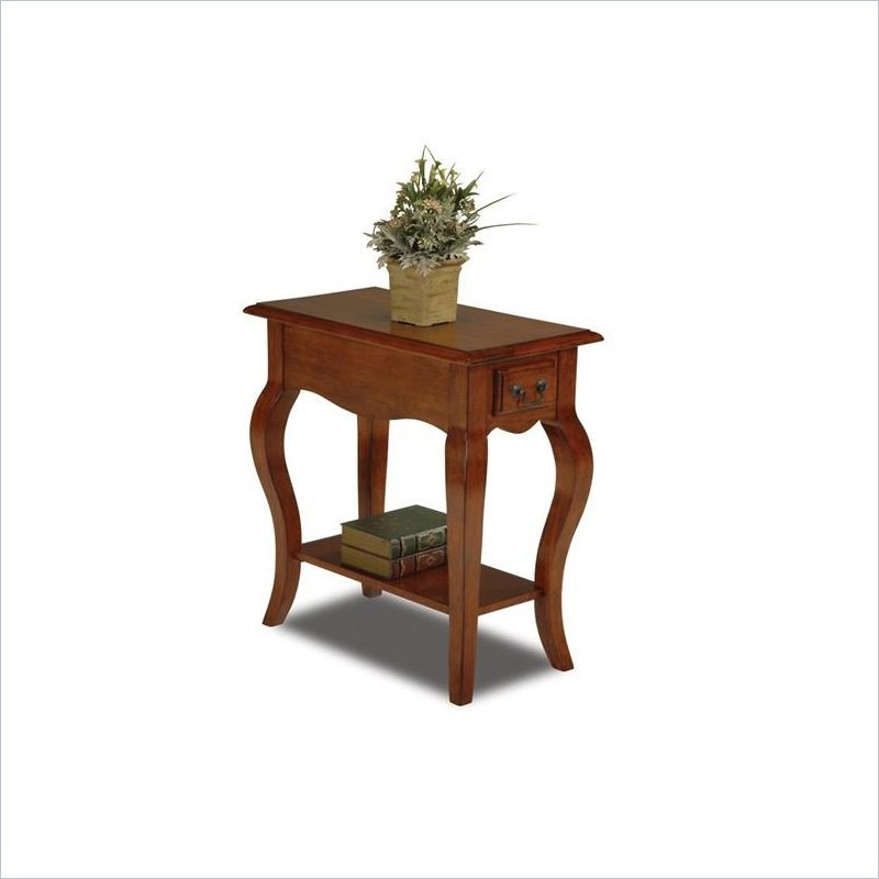 Leick Furniture Wood Chairside End Table in Brown Cherry Finish ...