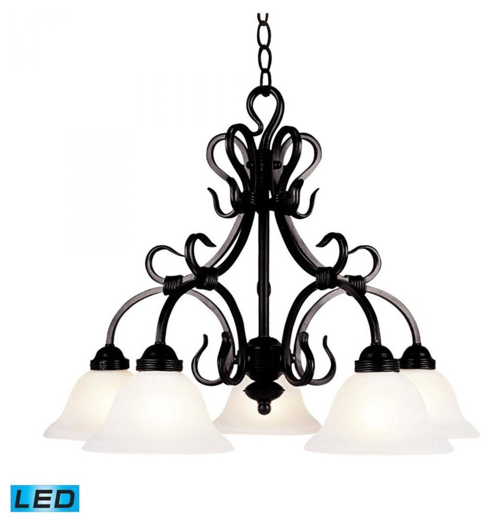 ELK Lighting Buckingham 5-Light LED Chandelier, Matte Black ...