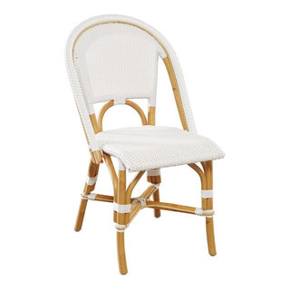 Leroy Rattan Dining Chair, White - Tropical - Dining Chairs - by ...