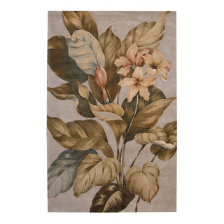 Nourison Tropics Beige Area Rug 3'6"x5'6", 5'3"x8'3" - Tropical - Area ...