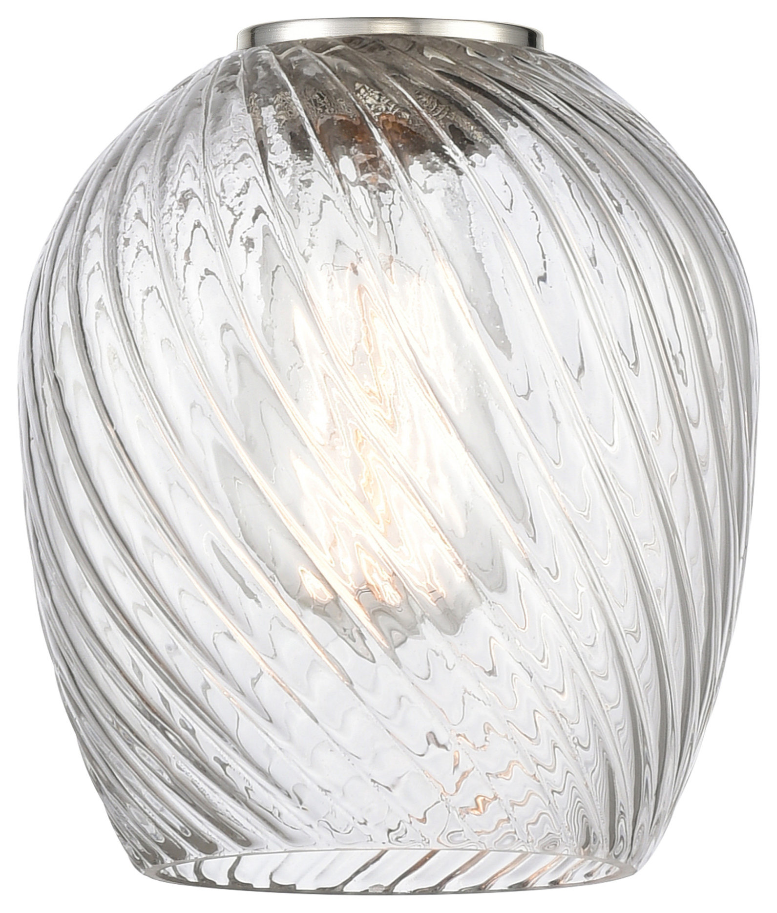 Edison Salina 5" Semi-Flush Mount, Polished Chrome, Clear Spiral Fluted ...