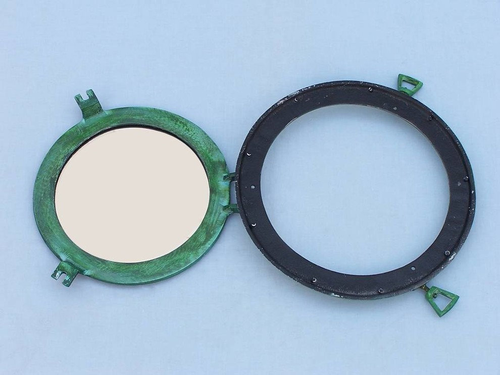 Shipwrecked Decorative Ship Porthole Mirror, 12" - Modern - Wall ...