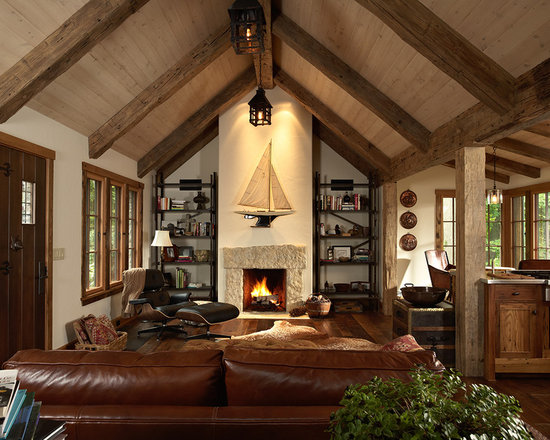 Cathedral Ceiling With Wood Beams | Houzz