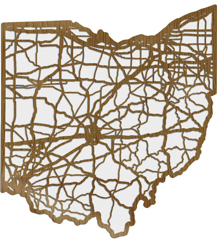 Wooden Ohio Map - Contemporary - Wall Accents - by Cut Maps | Houzz