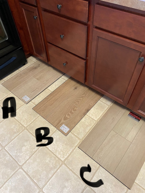 LVP with cherry cabinets