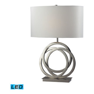 Trinity LED Table Lamp, Polished Nickel With Pure White Shade ...