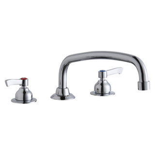 Elkay 12" Arc Tube Spout Double Handle Deck Mount Commercial Faucet ...