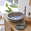 Gray Marble Bathroom Sink, Tikamoon Calypso - Contemporary - Bathroom ...