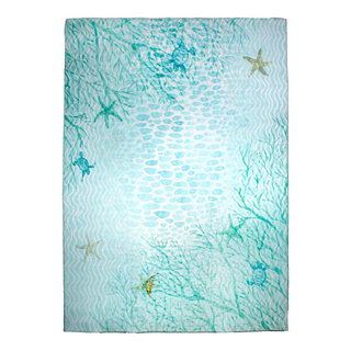 Coral Sea Aqua Indoor Area Rug, 5'x7' - Beach Style - Area Rugs - by ...