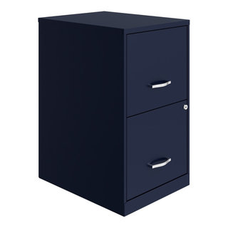Space Solutions 18in 2 Drawer Metal File Cabinet Navy - Contemporary ...