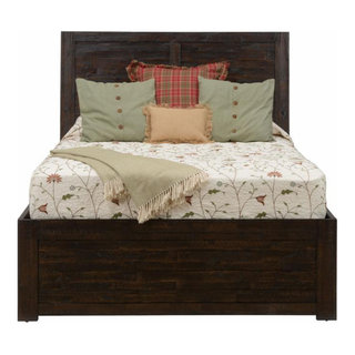 Distressed Rustic Solid Acacia King Storage Bed - Rustic - Platform ...