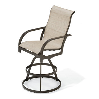 Key West Sling High Back Swivel Bar Stool - Transitional - Outdoor Bar ...