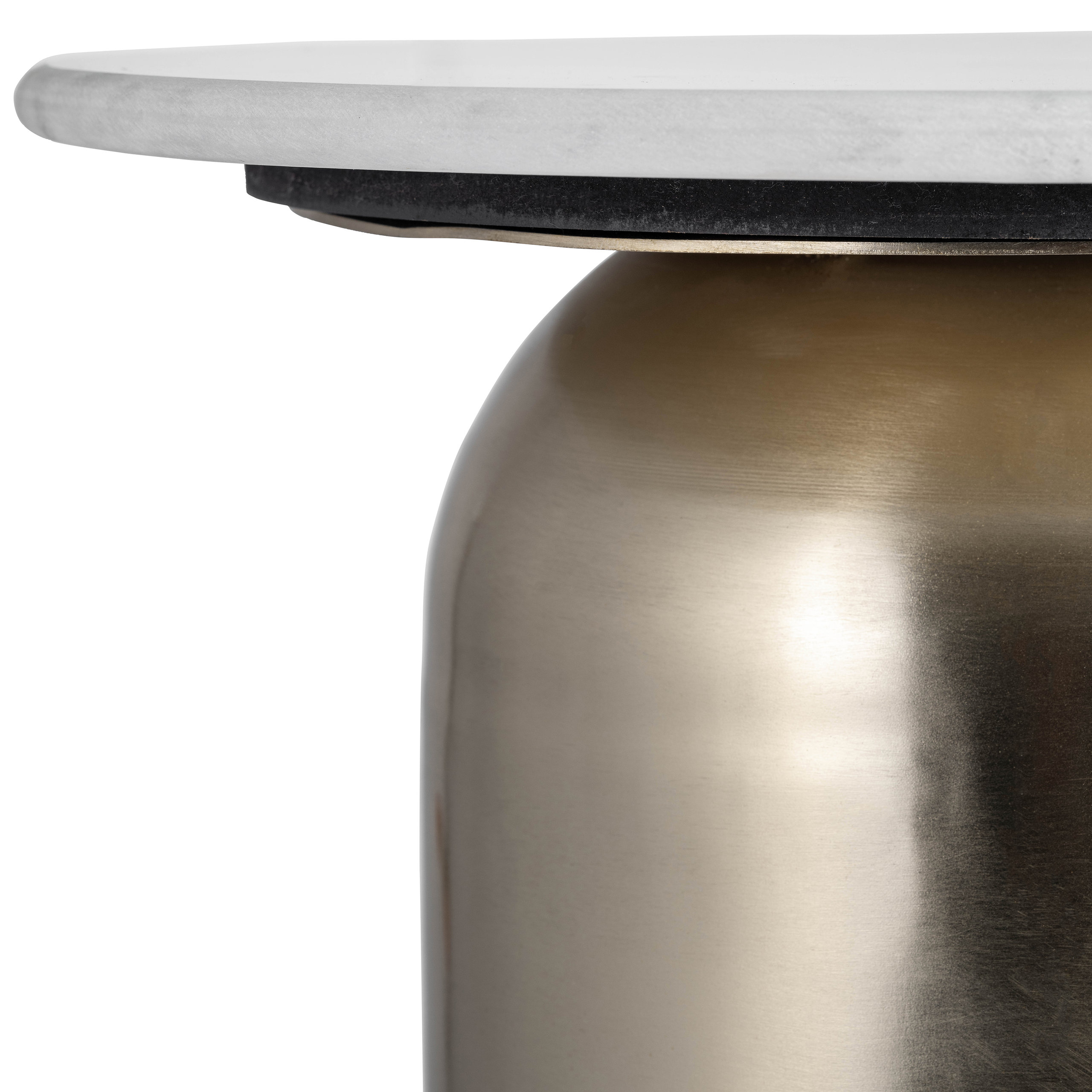 Marble/Metal, 16"Dx23"H Side Table, White/Gold Kd, 16x16x23 inches ...