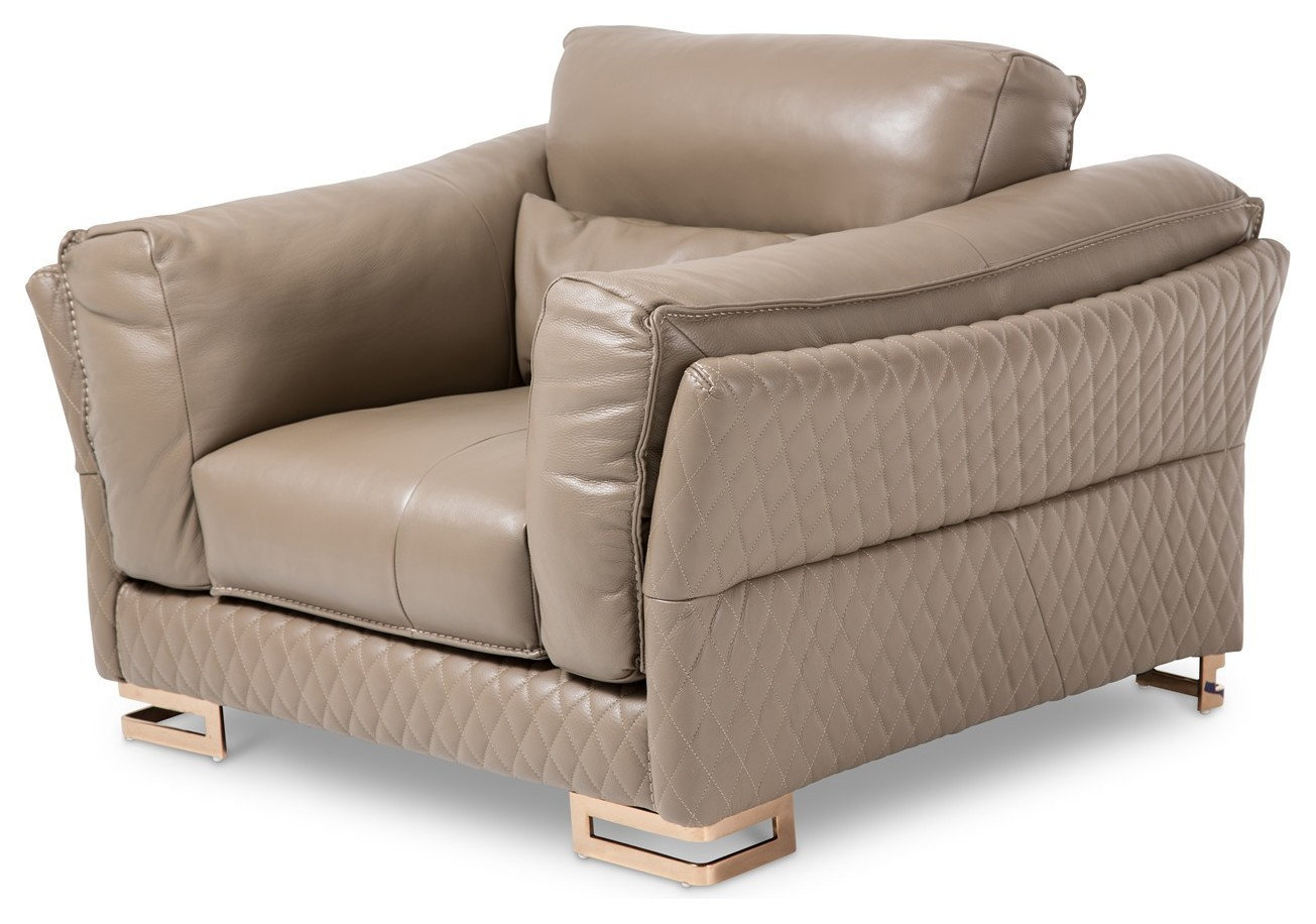 AICO Michael Amini Mia Bella Leather Chair and Half, Taupe ...