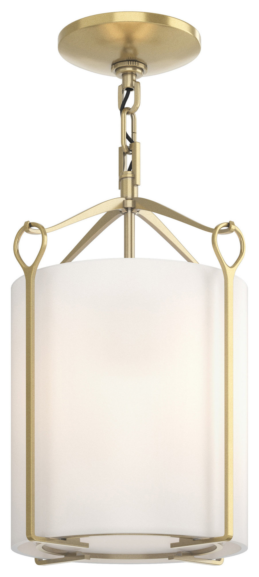 Bow Semi-Flush, Modern Brass, Opal Glass - Transitional - Flush-mount ...