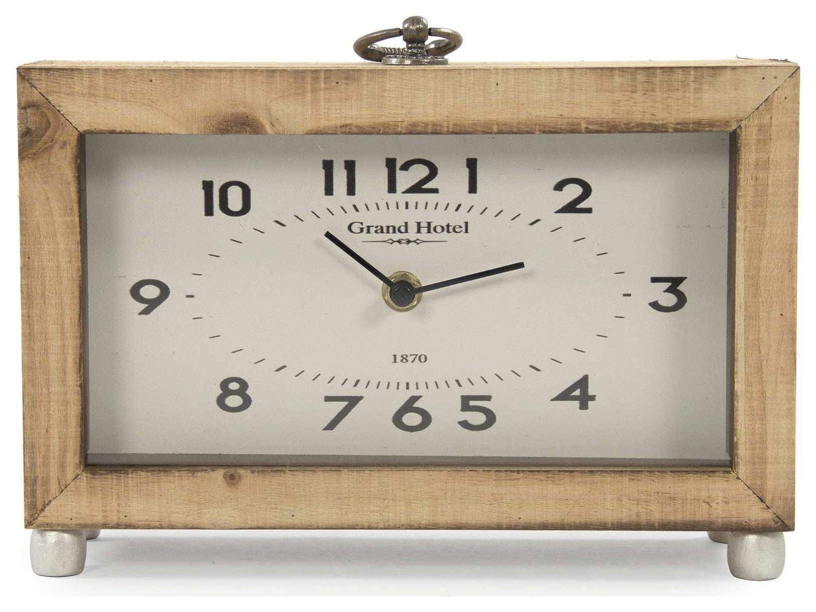 Wooden Box Clock - Rustic - Desk And Mantel Clocks - by Hudson Home ...