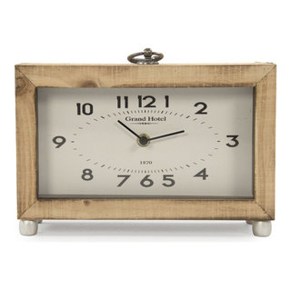 Wooden Box Clock - Rustic - Desk And Mantel Clocks - by Hudson Home ...