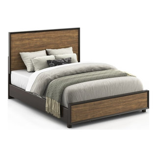 Alpine Modern Rustic Brown Queen Bed made from Walnut and Acacia Wood ...