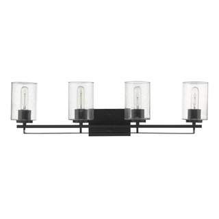 Orella 4-Light Matte Black Sconce - Transitional - Bathroom Vanity ...