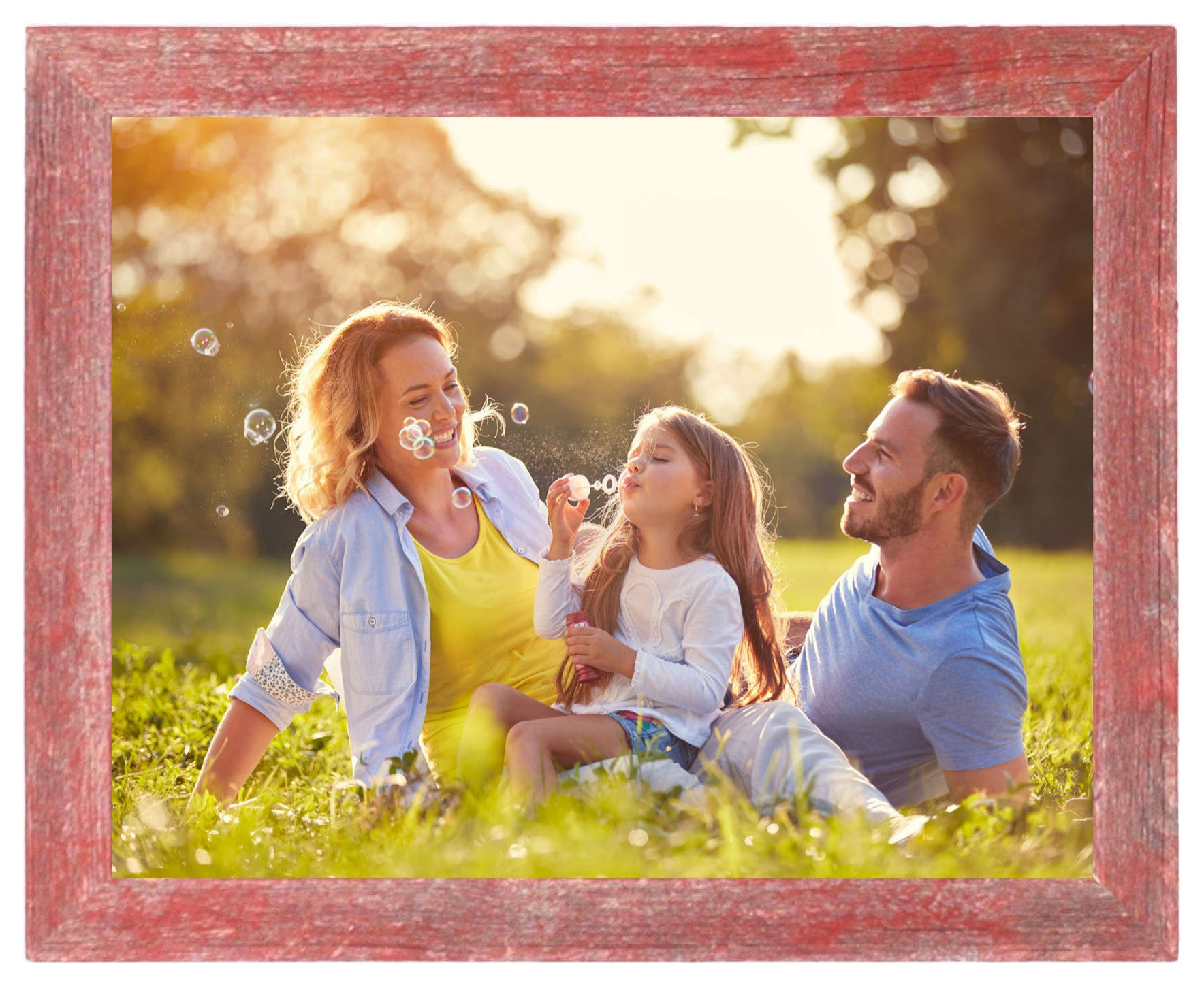 20" x 24" Rustic Farmhouse Red Wood Frame - Farmhouse - Picture Frames ...