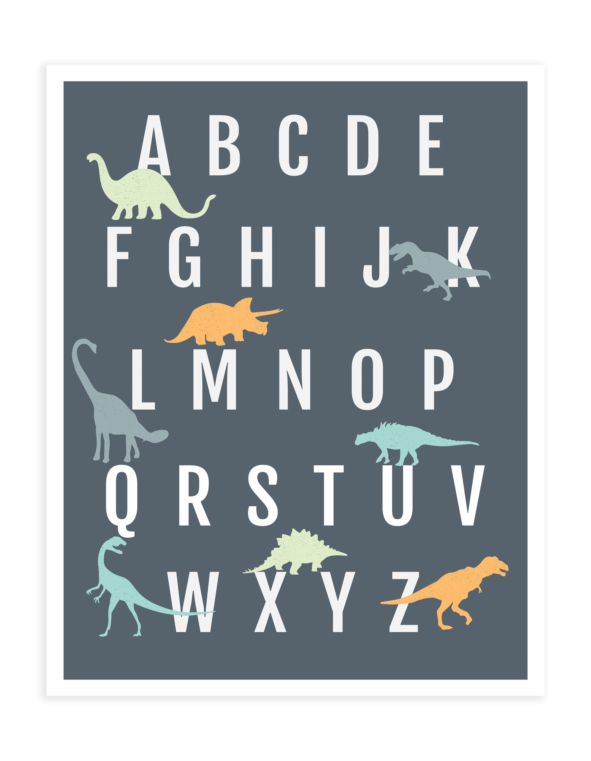 Dinosaur Alphabet Poster, Dinosaur Wall Art, ABC Poster, ABC Wall Art ...