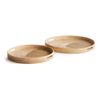 Jelani Cane Round Trays, Set of 2 - Tropical - Serving Trays - by Napa ...
