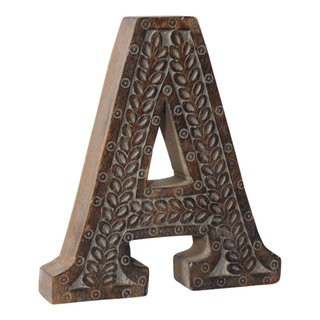 Vintage Gray Handmade Alphabet Letter Block, 8x7.25x1.5 - Traditional ...