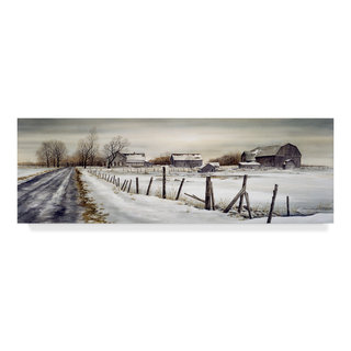 "A Long Winter Road" by John Morrow, Canvas Art, 10"x32" - Farmhouse ...