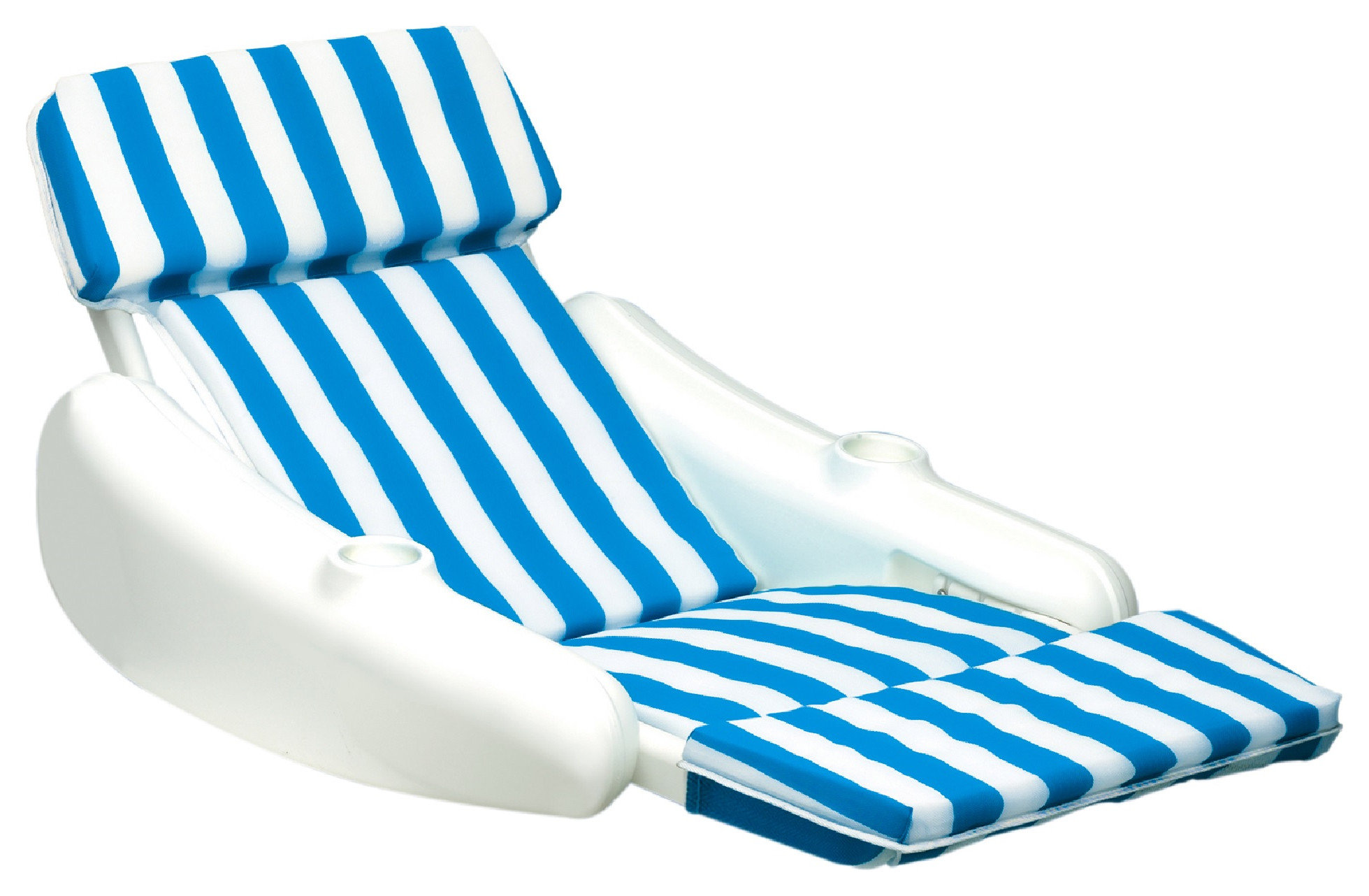 66" Sunchaser Striped Blue & White Swimming Pool Floating Cushion ...