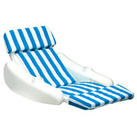 66" Sunchaser Striped Blue & White Swimming Pool Floating Cushion ...