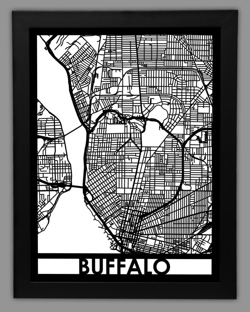 Buffalo Street Map - Contemporary - Prints And Posters - by Cut Maps ...