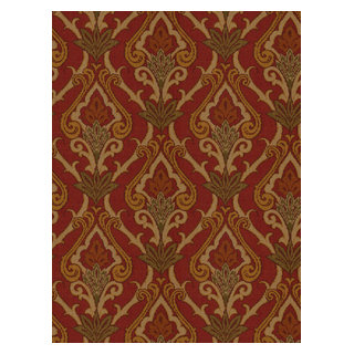 Cardinal Red Tapestry Damask Wovens Upholstery Fabric - Mediterranean ...