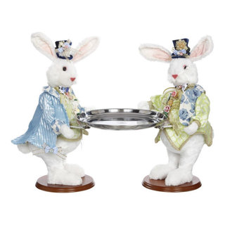 Mark Roberts 2020 Collection Two Rabbits with Tray Figurine, 19.5 ...