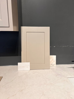 Sand color kitchen cabinets. confuse about countertop and backsplash ...