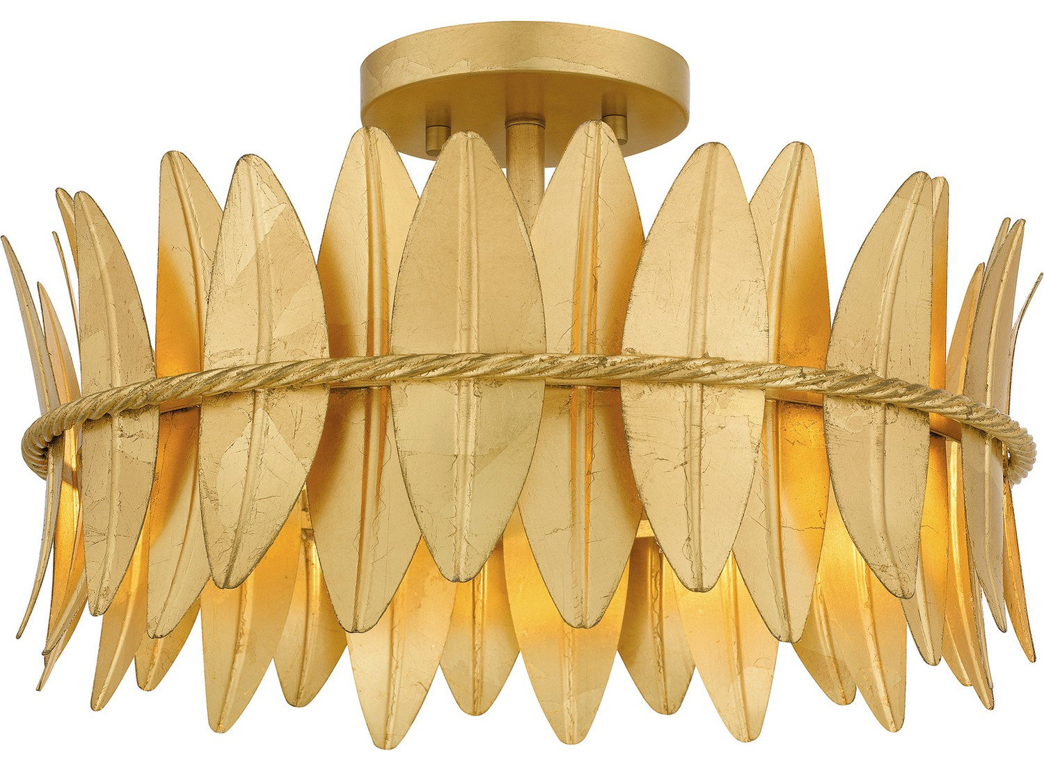 Liza 3-Light Semi Flush Mount, Gold Leaf - Contemporary - Flush-mount Ceiling Lighting - by ...