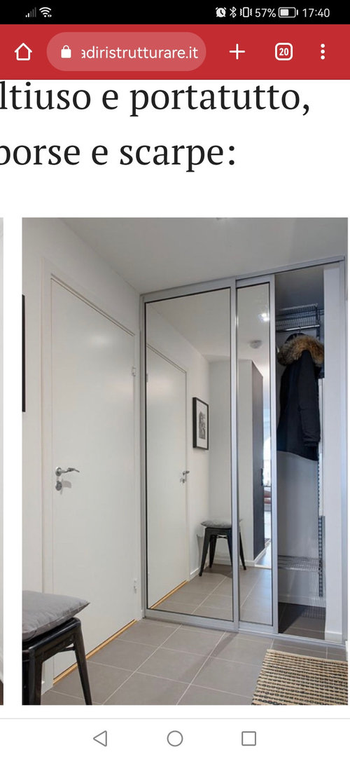 Parete/porta a specchio